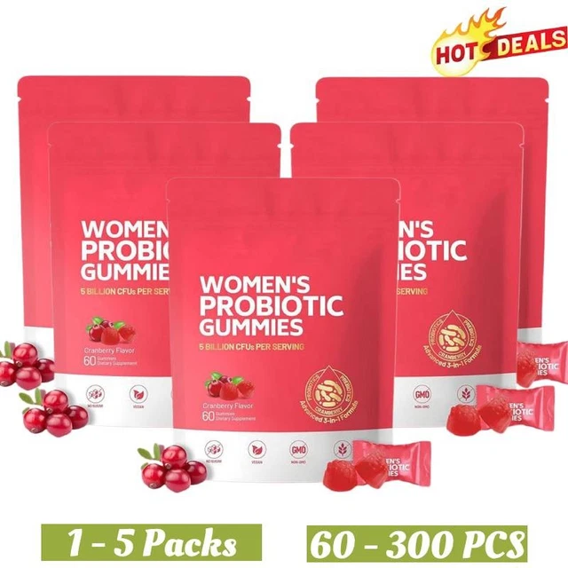 1~5X WOMEN'S PROBIOTIC Gummies Cranberry& Flavor 60 Gummies NEW HOT £8. ...