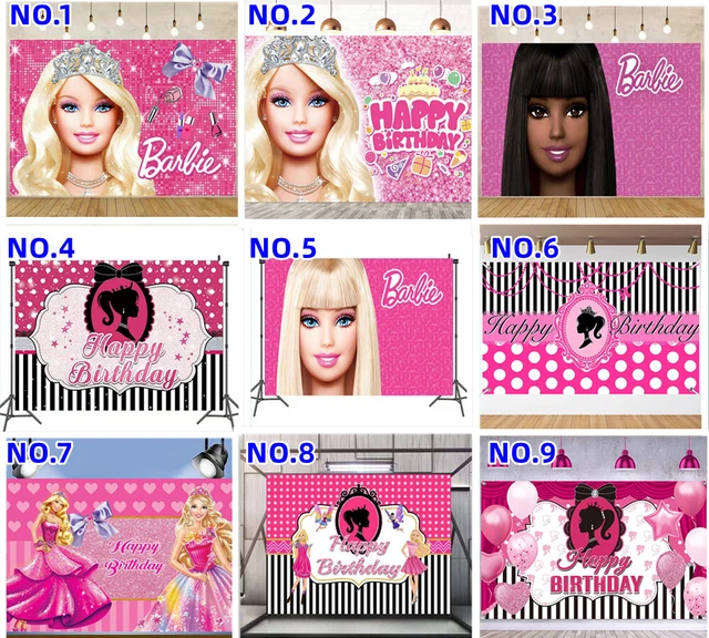 BARBIE PRINCESS BACKDROPS Happy Birthday Party Banner Photography ...