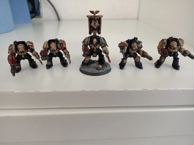 RELIC TERMINATOR SQUAD Warhammer 40K Well Painted Raven Guard Space ...