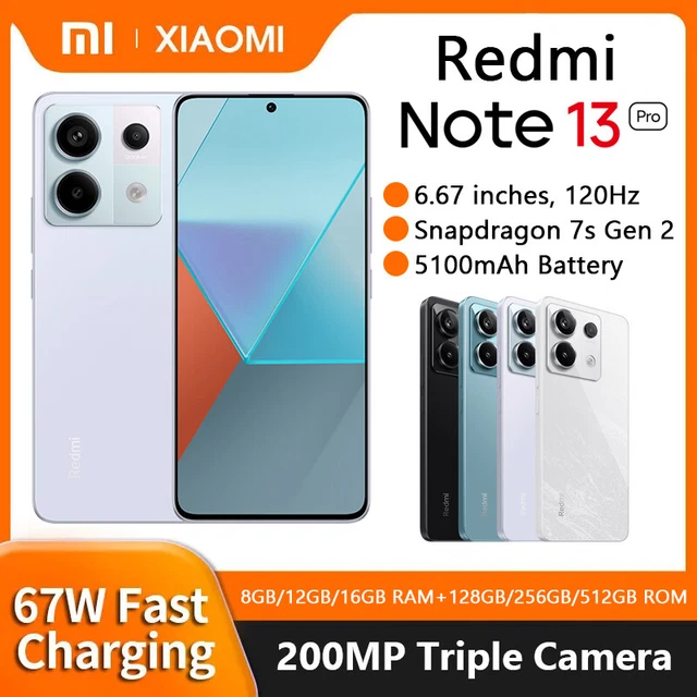 XIAOMI REDMI NOTE 13 Pro 5G Smartphone Snapdragon 7s Gen 2 120Hz 200MP UNLOCKED £289.99 ...