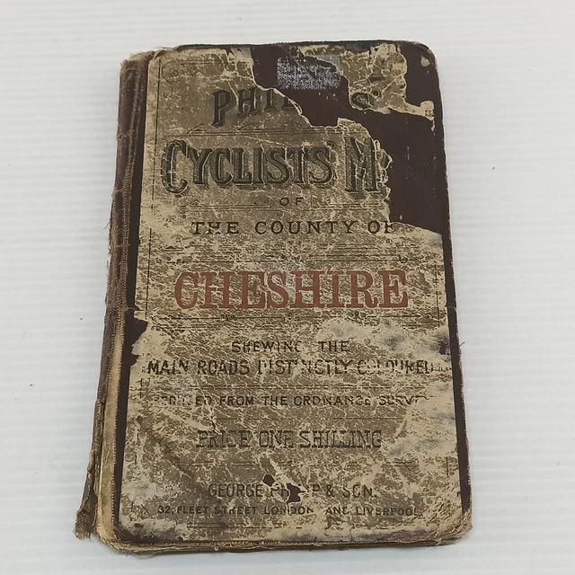 PHILIPS' CYCLISTS' MAPS Of The Counties Cheshire c1887 Ordnance Survey ...