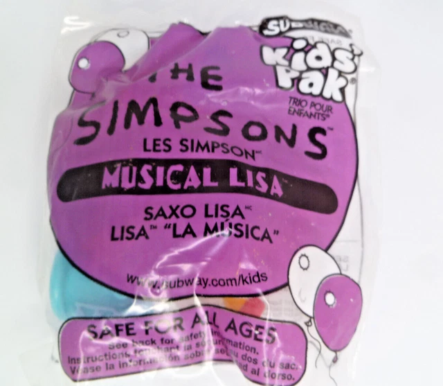 1997,THE SIMPSONS,LISA SIMPSON,MUSICAL Lisa,Subway Kids' Pak Toy New In ...