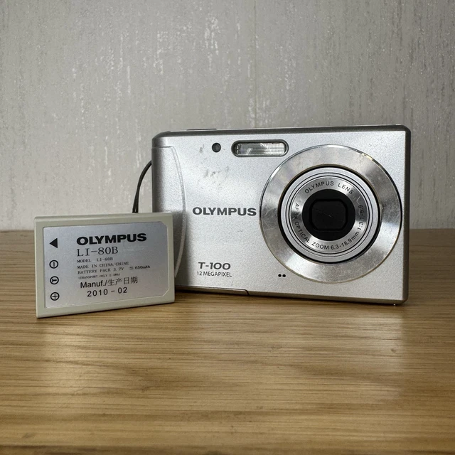 OLYMPUS T-100 12.0MP Digital Camera w/ Battery (Silver) - Working £45. ...