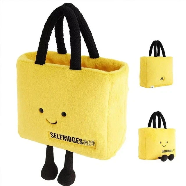 JELLYCAT X SELFRIDGES UK Exclusive Yellow Shopping Bag Tags & dust Bag ...