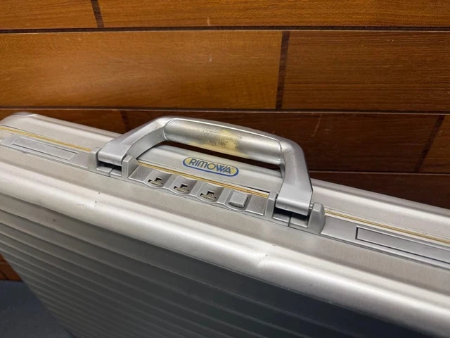 RIMOWA ATTACHE CASE Silver Briefcase Blue logo $563.30 - PicClick AU