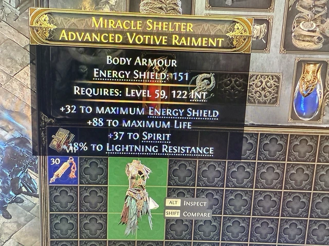PATH OF EXILE 2 Poe2 Body Armor 37 Spirit 32 Energy Shield 88 Life 18 ...
