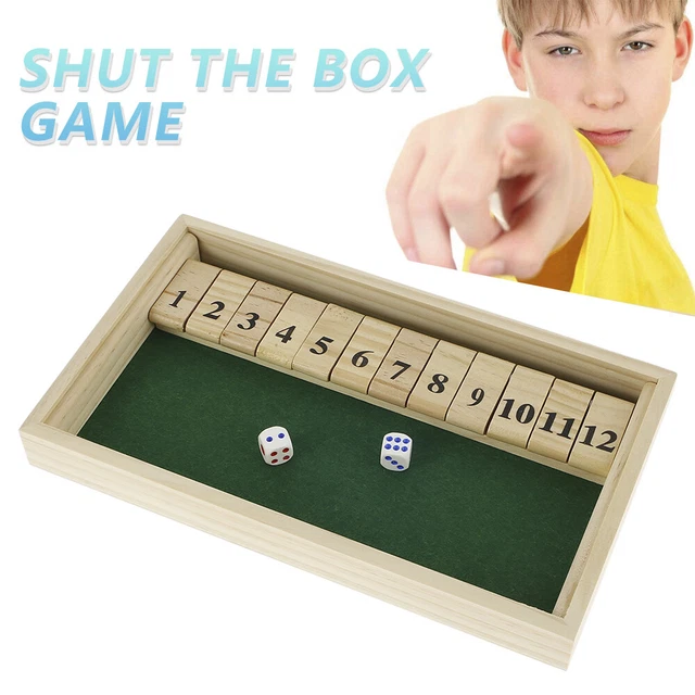 SHUT THE BOX Game Wooden Board Number Drinking Dice Toy Family ...