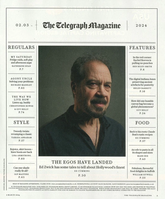 TÉLÉGRAPHE REVUE RACHEL Reeves, Edward Zwick, Katherine Ryan, R.madeley ...