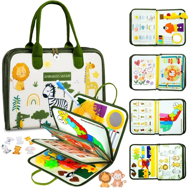 BABY MONTESSORI BUSY Board Sensory Learning Activity Toy Travel ...