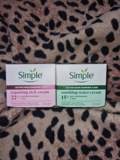 SIMPLE ACTIVE SKIN Barrier Repairing Cream 50ml and Soothing Water ...