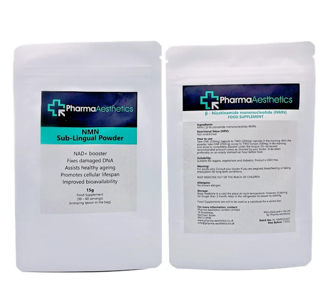 PHARMA AESTHETICS PURE NMN (Β-Nicotinamide Mononucleotide) Powder 99.9% ...