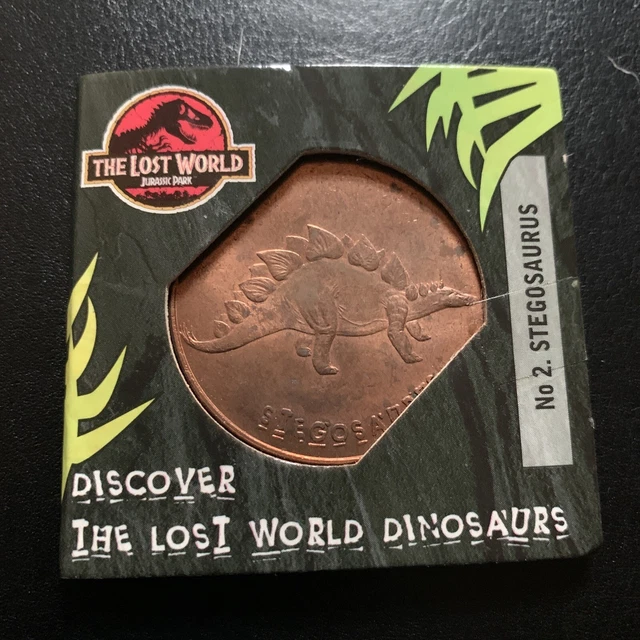 THE LOST WORLD Jurassic Park Stegosaurus No.2 1997 Tetley Coin £15.00 ...