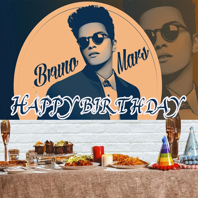 BRUNO MARS PARTY Supplies Birthday Decorations Backdrop Banner Vinyl ...