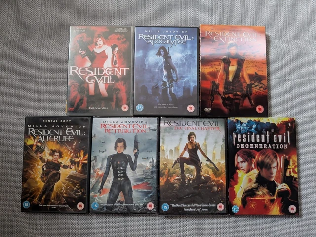 RESIDENT EVIL COMPLETE 1-6 Movie Collection with Degeneration DVD ...