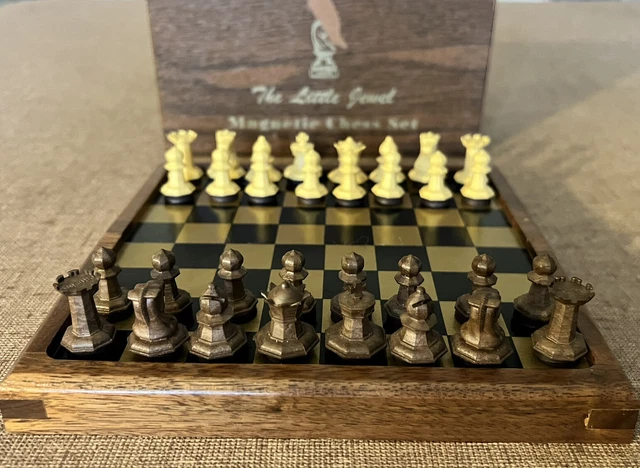 VINTAGE DRUEKE MAGNETIC Chess Set The Little Jewel No. 90010 Travel EUR ...