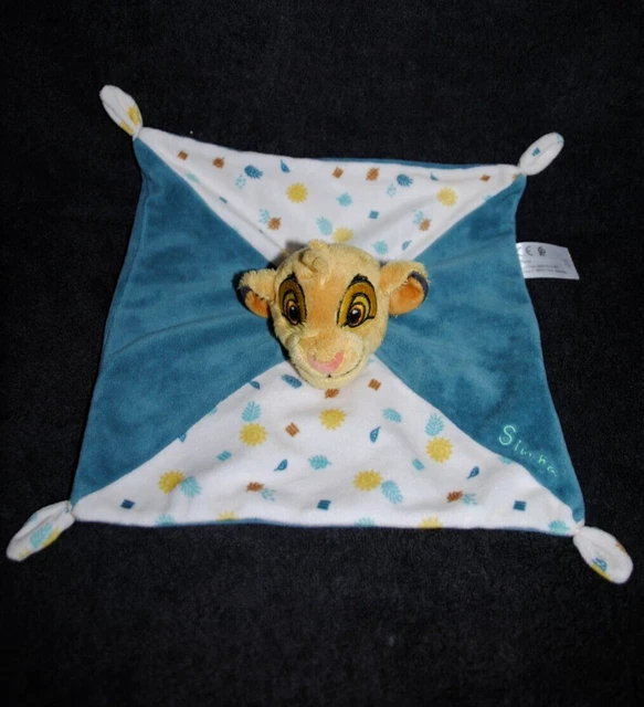 DOUDOU PLAT ROI lion simba vert blanc DISNEY NICOTOY carré feuille ...