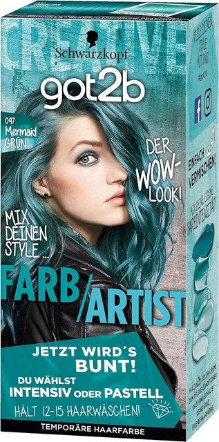 SCHWARZKOPF GOT2B 097 Mermaid Green Artist Color Haarfarbe 3 x 80ml NEU ...