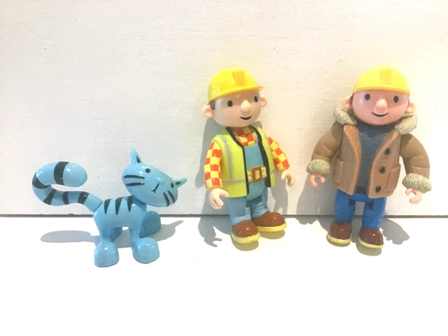 VINTAGE BOB THE Builder & Pilchard The Cat Poseable Action Figures £10. ...