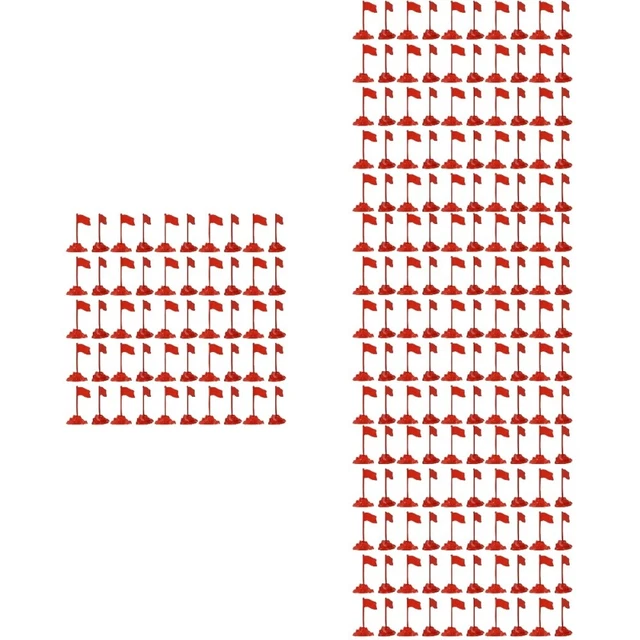200 SETS DESKTOP Flag with Holder Marking Flags Sand Table Red £22.25 ...