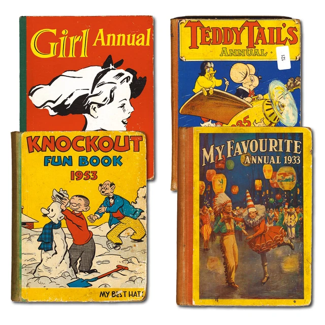FOUR CHILDREN'S ANNUALS - Teddy Tail's, Girl Annual, Knockout Fun Book(1953) & M £20.00 ...