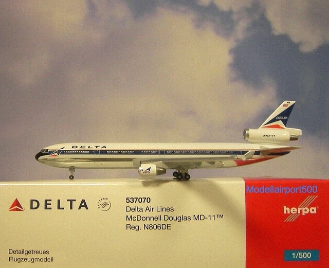 HERPA WINGS 1:500 McDonnell Douglas DC-11 Delta N806DE 537070 ...