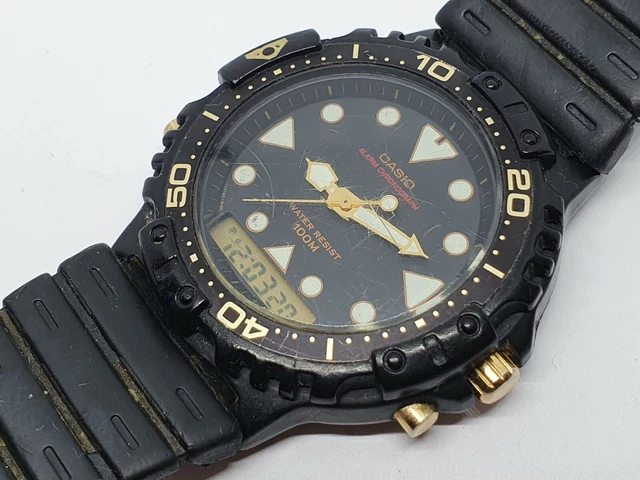 VINTAGE CASIO DIVER Ana-Digital Casio 740 aq 110 watch £75.00 - PicClick UK