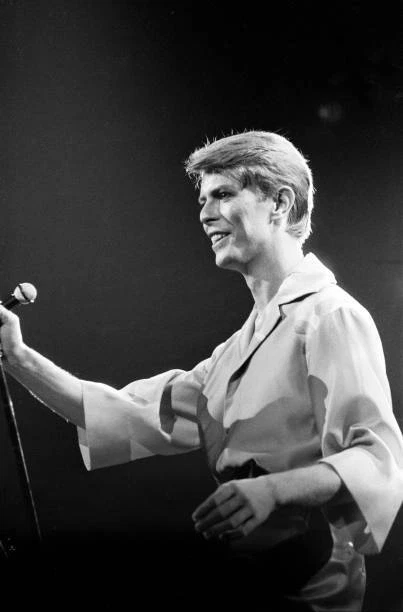 BRITISH POP SINGER David Bowie performing on stage during concert - Old ...