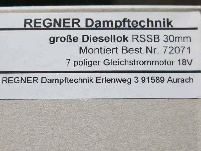 GROSSE REGNER FELDBAHN Diesellok RSSB 30mm! Regner Fertigmodell! NEU ...