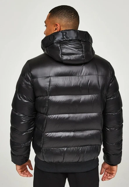 GLORIOUS GANGSTA HERREN Puffer Blase Jacke mit Kapuze gepolstert Puffa ...
