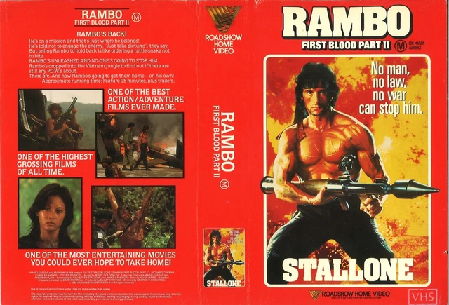 RAMBO: FIRST BLOOD PART II - RARE Australian Roadshow Video - 1985 VHS ...