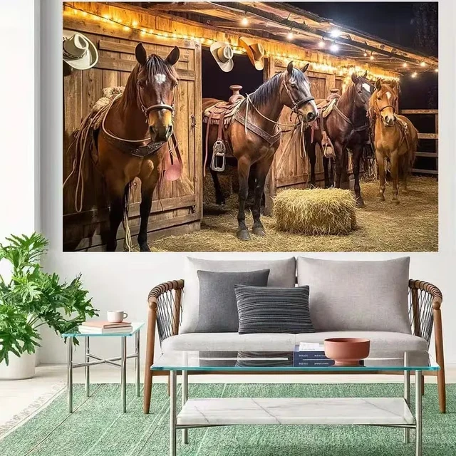 WESTERN COWBOY BARN Themed Backdrop 180cm x 230cm £10.80 - PicClick UK