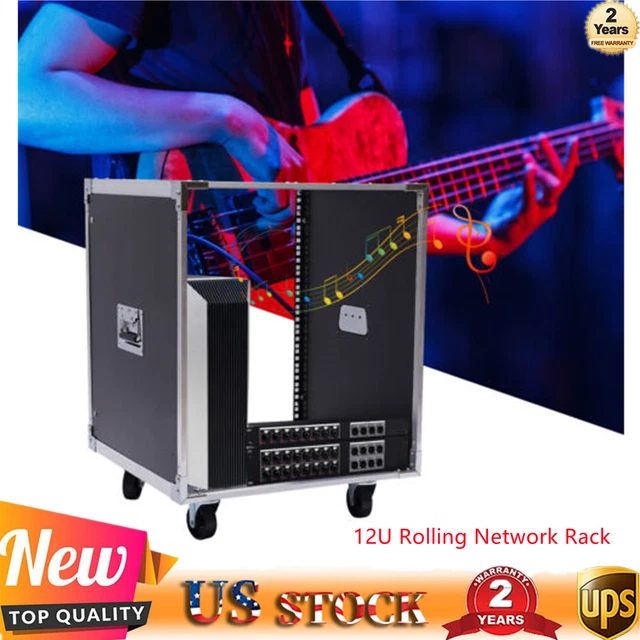 12U PORTABLE ROLLING Network Server Rack Enclosure Rack Built-in ...