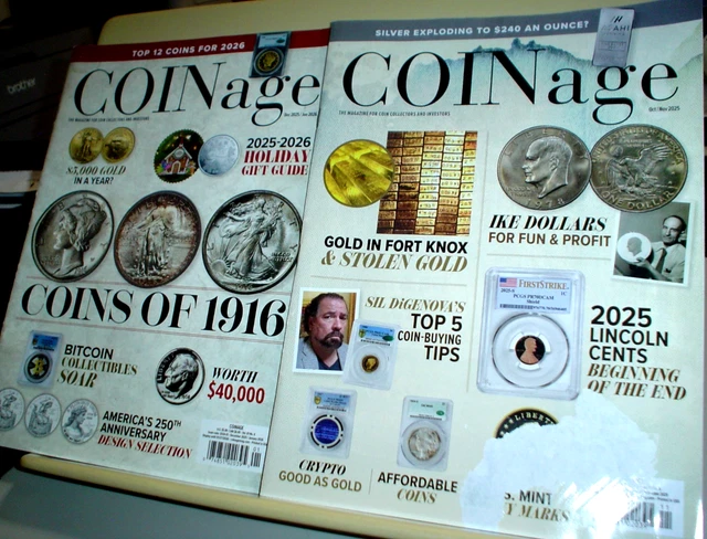 COINAGE MAGAZINE 2025 Oct Nov DEC 2025 JAN 2026 2 Back Issues COINS ...