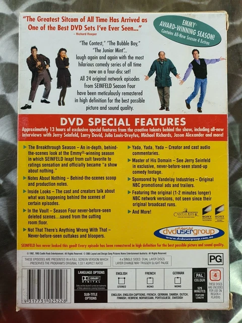 SEINFELD COMPLETE 4TH Fourth Season - DVD Boxset £3.83 - PicClick UK