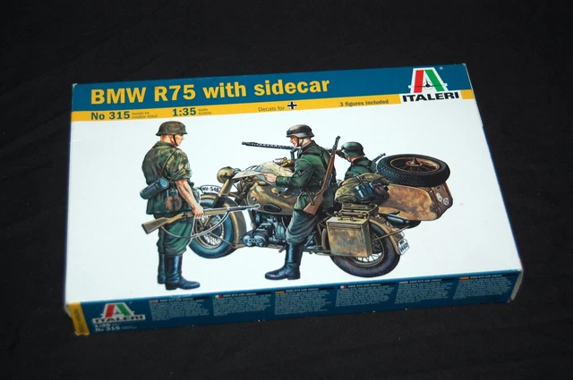 ITALERI 1/35 SCALE BMW R75 Motorcycle with Sidecar Model Kit £6.66 ...