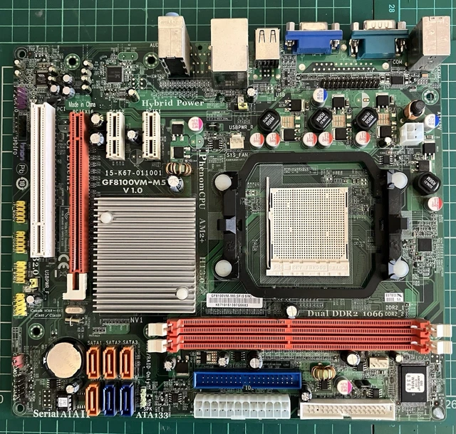 ECS GF8100VM-M5 V1.0 Socket AM2+ Phenom DDR2 1066 Motherboard HT3.0 £5. ...