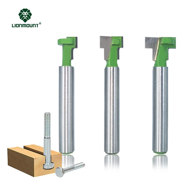 HEX BOLT T-TRACK T-Slot Keyhole Router Bit Set, 1/4"(6.35mm) 6mm Shank ...