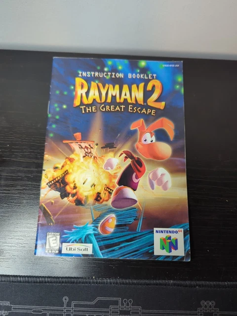 RAYMAN 2: THE Great Escape Nintendo 64 N64 Instruction Manual Booklet ...