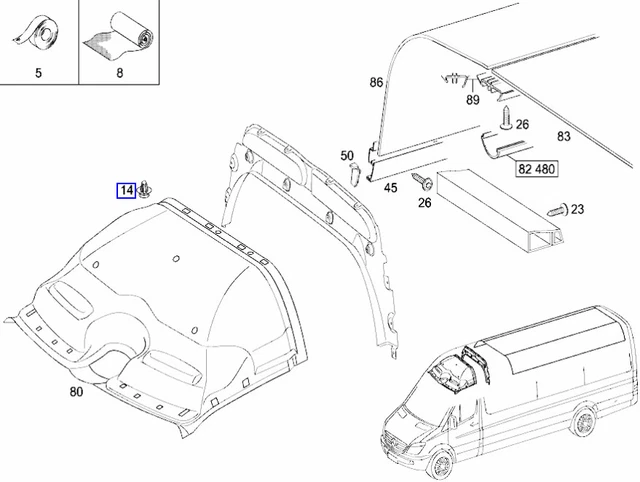 MERCEDES PORTE CARTE Bordure Panneau Pince Rivet A0089880978 EUR 13,02 ...