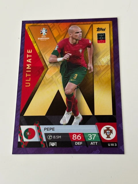 TOPPS MATCH ATTAX Uefa Euro 2024 Pepe Card #Uxi3 Purple Ultimate ...