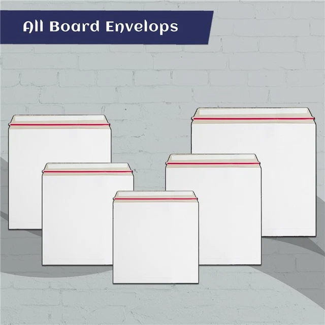 ALL BOARD WHITE Envelopes Square Style Envelope Storage Package Mailing ...
