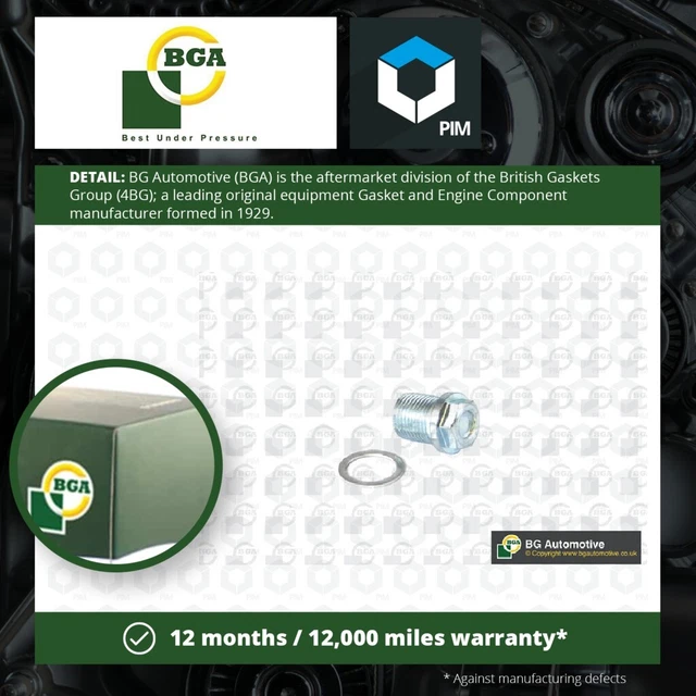 SUMP PLUG FITS VOLVO Oil Drain BGA 977751 978138 982547 986833 Quality ...