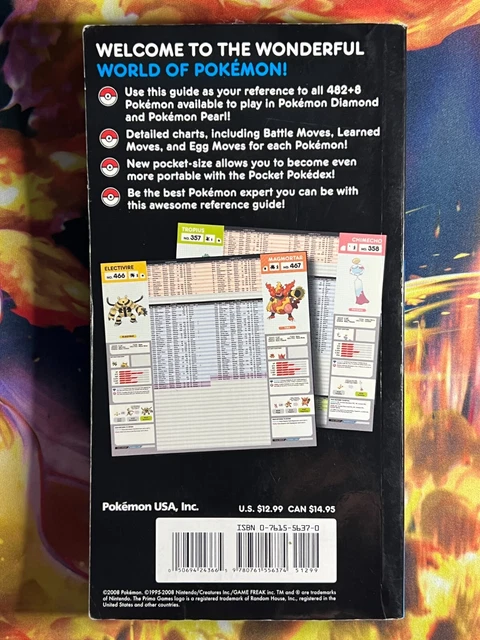 POKEMON POKEDEX OFFICIAL Pocket Version Prima Games Sinnoh 482+8 $26.95 ...