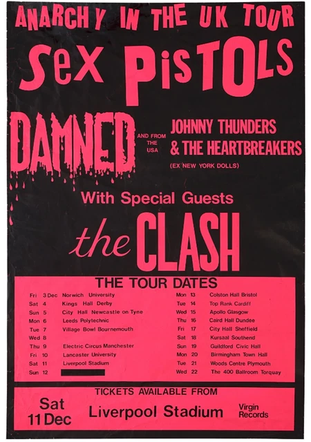 Anarchy In The Uk Sex Pistols A3 Collectors Art Card £2000 Picclick Uk