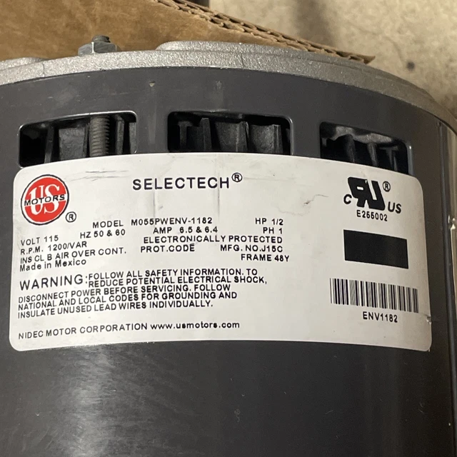 NIDEC M055PWENV-1182 ECM Blower Motor 1/2 HP Goodman P/N: 0131F00035 ...