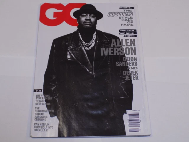 GQ MAGAZINE FEBRUARY 2023 Allen Iverson Deion Sanders Derek Jeter ...