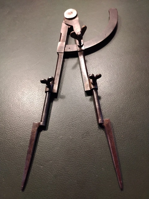 OUTIL ANCIEN - COMPAS en FER avec ses vis en LAITON EUR 40,00 - PicClick FR