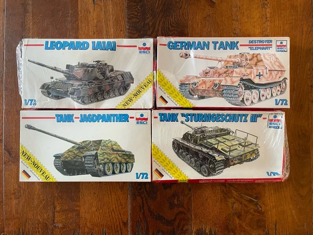 ESCI 1/72 SCALE WWII German Tank Model Kits Elephant Leopard 1A1A1 ...