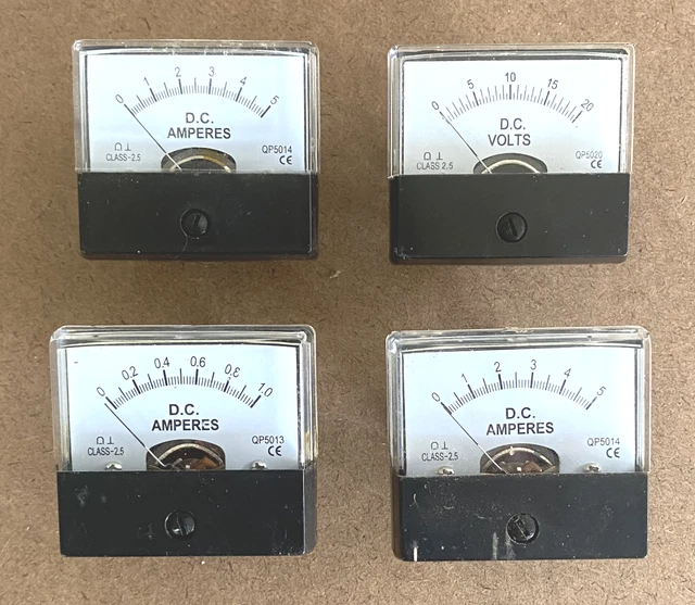 PANEL METERS FIVE MU45 ammeters plus TWO voltmeters as new LAST ONES ...