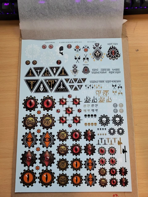 OOP FORGE WORLD Legio Fureans Transfers Sheet - Warhammer 40k 28mm £206 ...